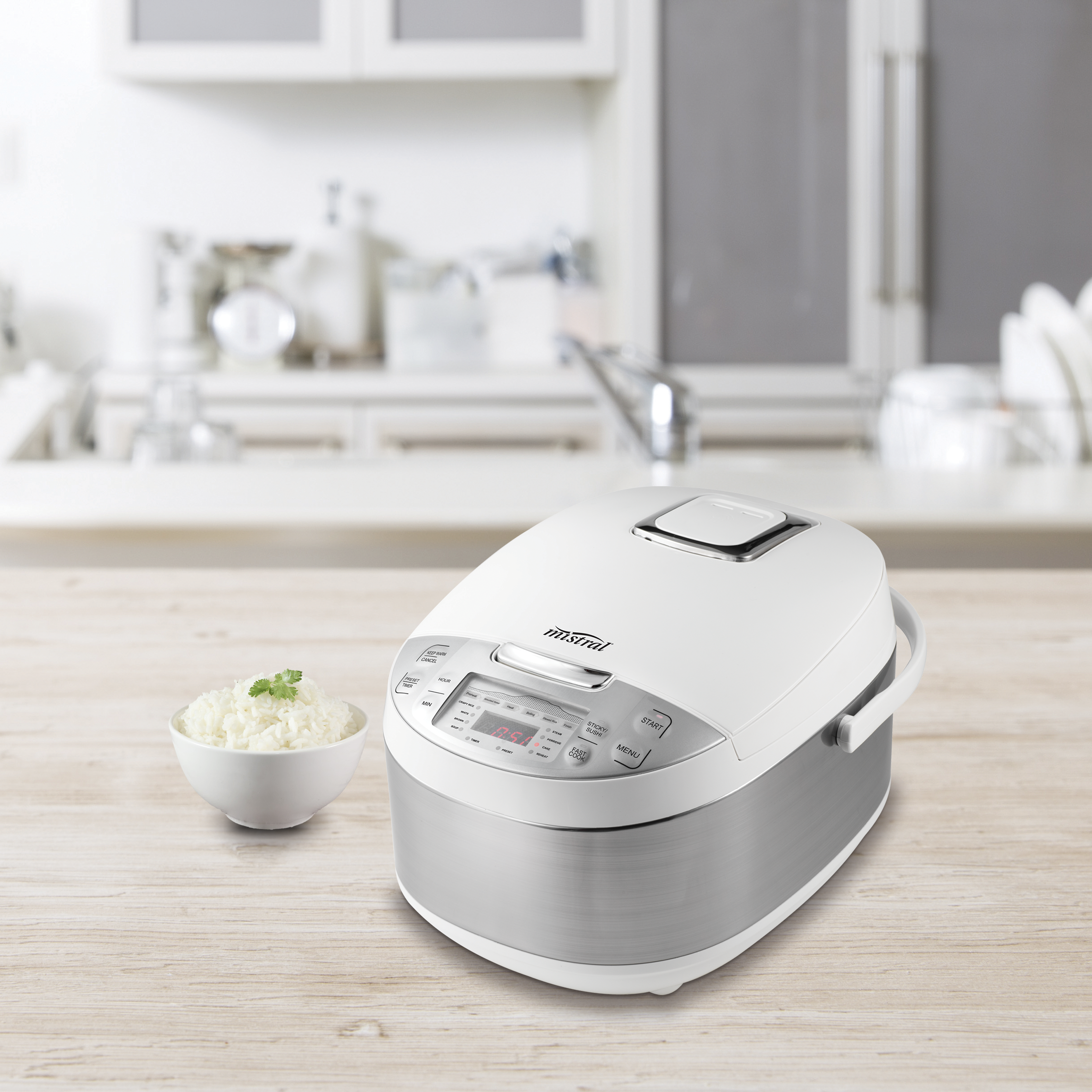 Create delicious rice with the Mistral Rice Cooker