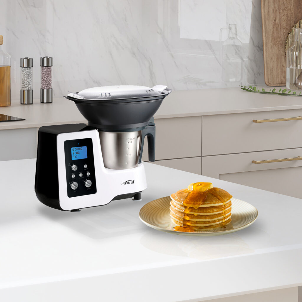 Try our delicious pancakes with the Mistral Intelli Kitchen Machine